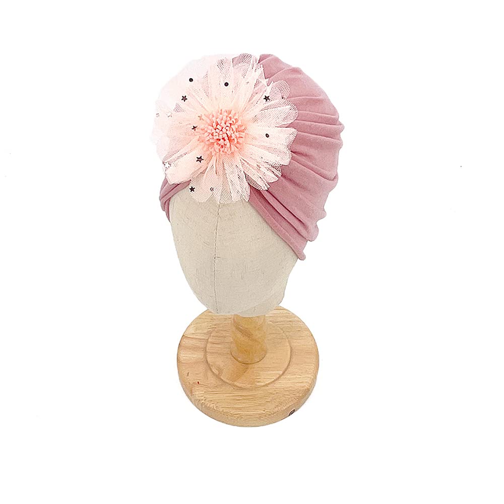MOONHING Baby Girl Toddlers Breathable Cotton Hat Newborn Knotted Hat Cute Donut Soft Turban Bow Knot Cap