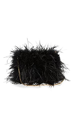 Loeffler Randall Women's Mini Feather Pouch, Black, One Size