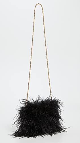 Loeffler Randall Women's Mini Feather Pouch, Black, One Size