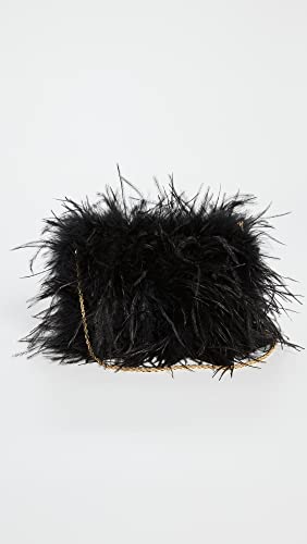 Loeffler Randall Women's Mini Feather Pouch, Black, One Size