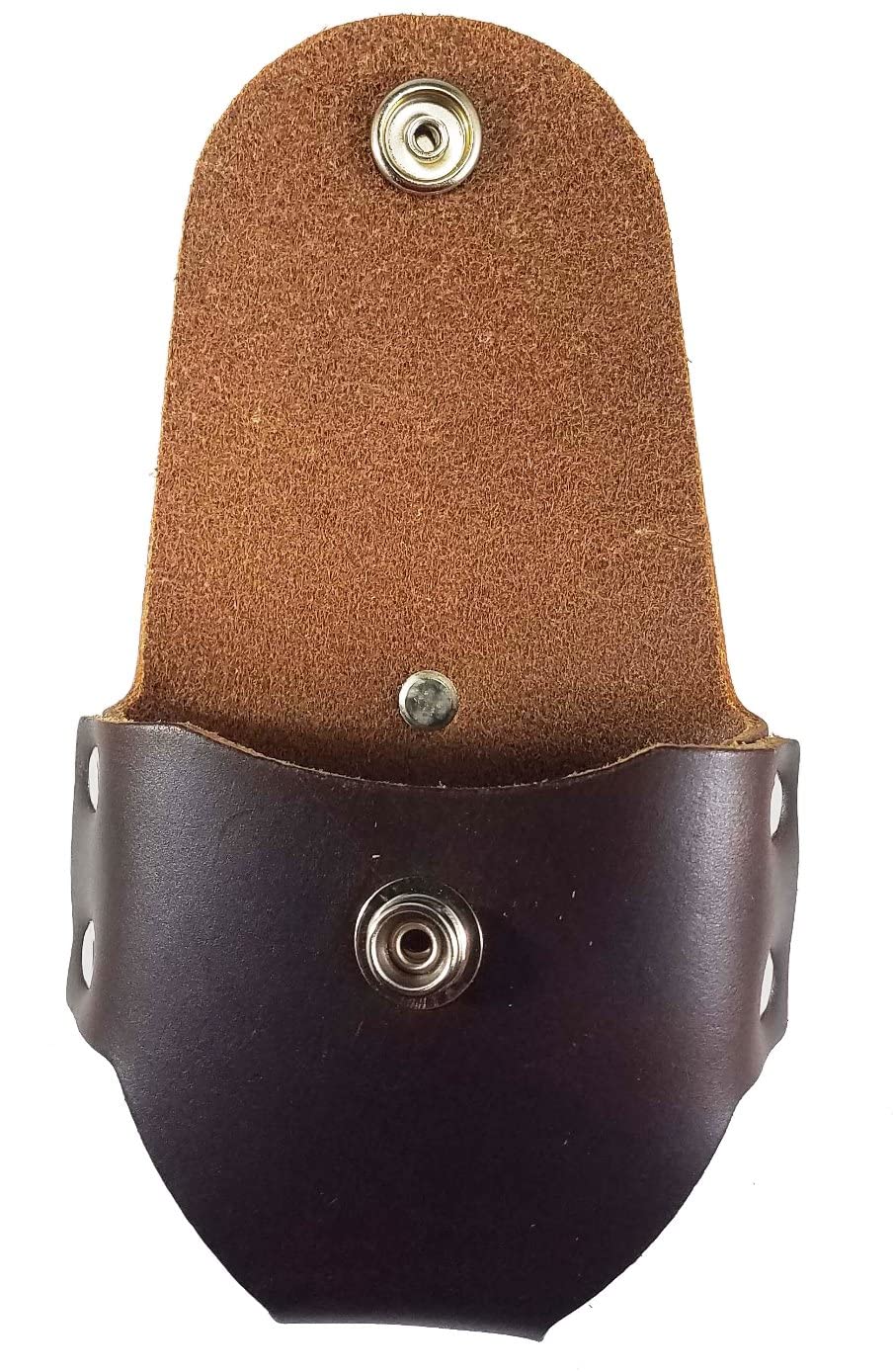 The Lady Texan Genuine Brown Leather Snuff Can Holder with Snap Closure