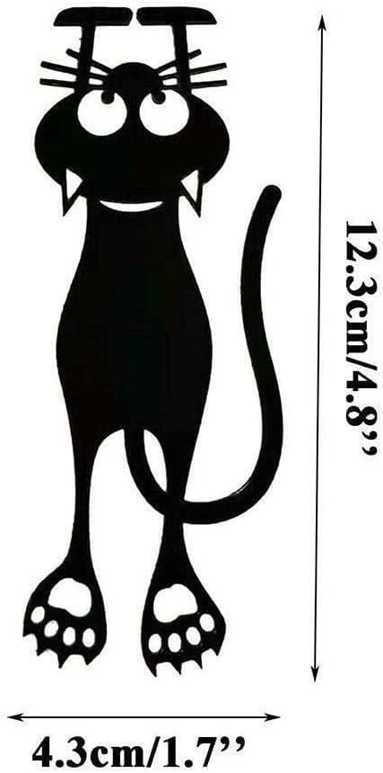 Curious Black Cat Bookmark: Locate Reading Progress with Cute Cat Paws, Reusable Creative Funny Hollow Cat Pattern Hanging Bookmark Page Markers(3pcs)