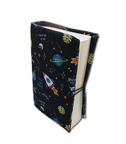 Book Sleeve Cover - Fabric Novel for Adult Books Cover for Paperback, Space Pattern Washable Book Protector - 5.5 x 8.2 x 1.6 Padded Case for Novel