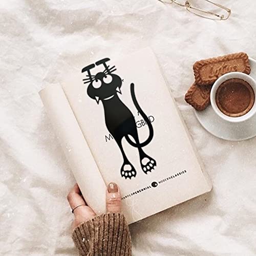 Curious Black Cat Bookmark: Locate Reading Progress with Cute Cat Paws, Reusable Creative Funny Hollow Cat Pattern Hanging Bookmark Page Markers(3pcs)