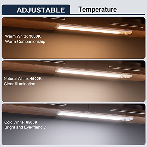Under Cabinet Lights Motion Sensor: 90-LED Closet Lights Under Counter Lights for Kitchen 2500mAh 3 Color Dimmable USB Rechargeable Wireless Magnetic Lights for bedroom Hallway Stairway 11.8 inch 2Pcs