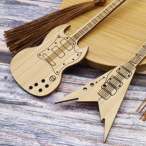 4pcs Bookmark Guitar Shape Tassel Creative Bookmark for Sheet Music Decoration Page Marker Art Craft Decor Page Marker Holder Gift for Student Teacher Reader