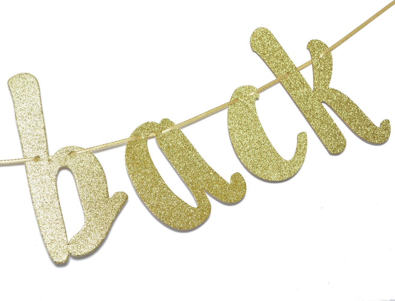 Welcome Back Gold Glitter Hanging Sign Banner- First Day of School, Classroom Decor,Back To School Party Decorations