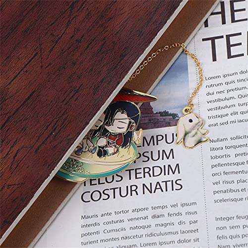 Metal Bookmarks with Chain Mo Dao Zu Shi Hollow Bookmark Page Markers Christmas Valentine Birthday Book Mark Gift(1)