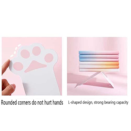 VREF Sujetalibros, Sujetalibros, 2PCS Cute Paw Book Stand Holder Shelf Desktop Bookends for Kid Child Student 5.67x4.06 inches Sujetalibros para estanterías