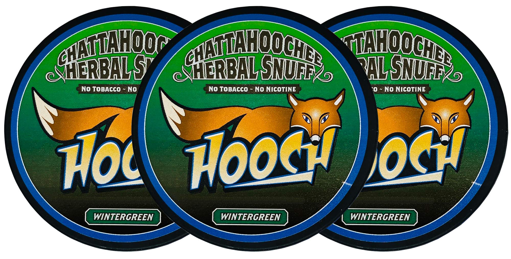 Hooch Herbal Snuff Wintergreen Pouch Packs - 3 Cans - Includes DC Crafts Nation Skin Can Cover - Middle Finger