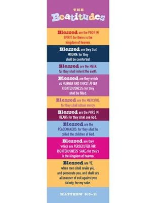 The Beatitudes Bookmarks Kids Version King James Sunday School Gifts Religious (Pack of 50)