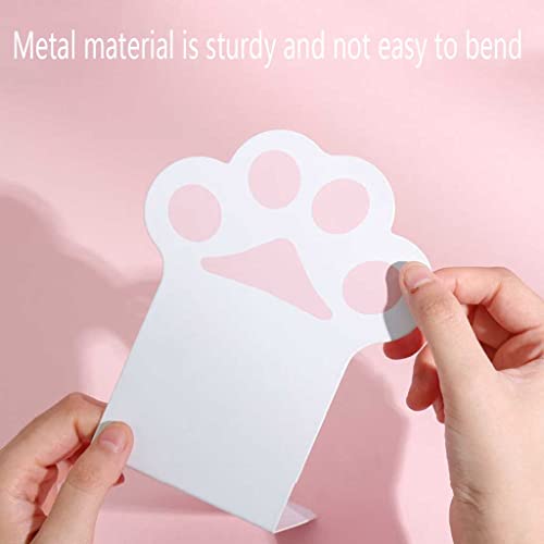 VREF Sujetalibros, Sujetalibros, 2PCS Cute Paw Book Stand Holder Shelf Desktop Bookends for Kid Child Student 5.67x4.06 inches Sujetalibros para estanterías