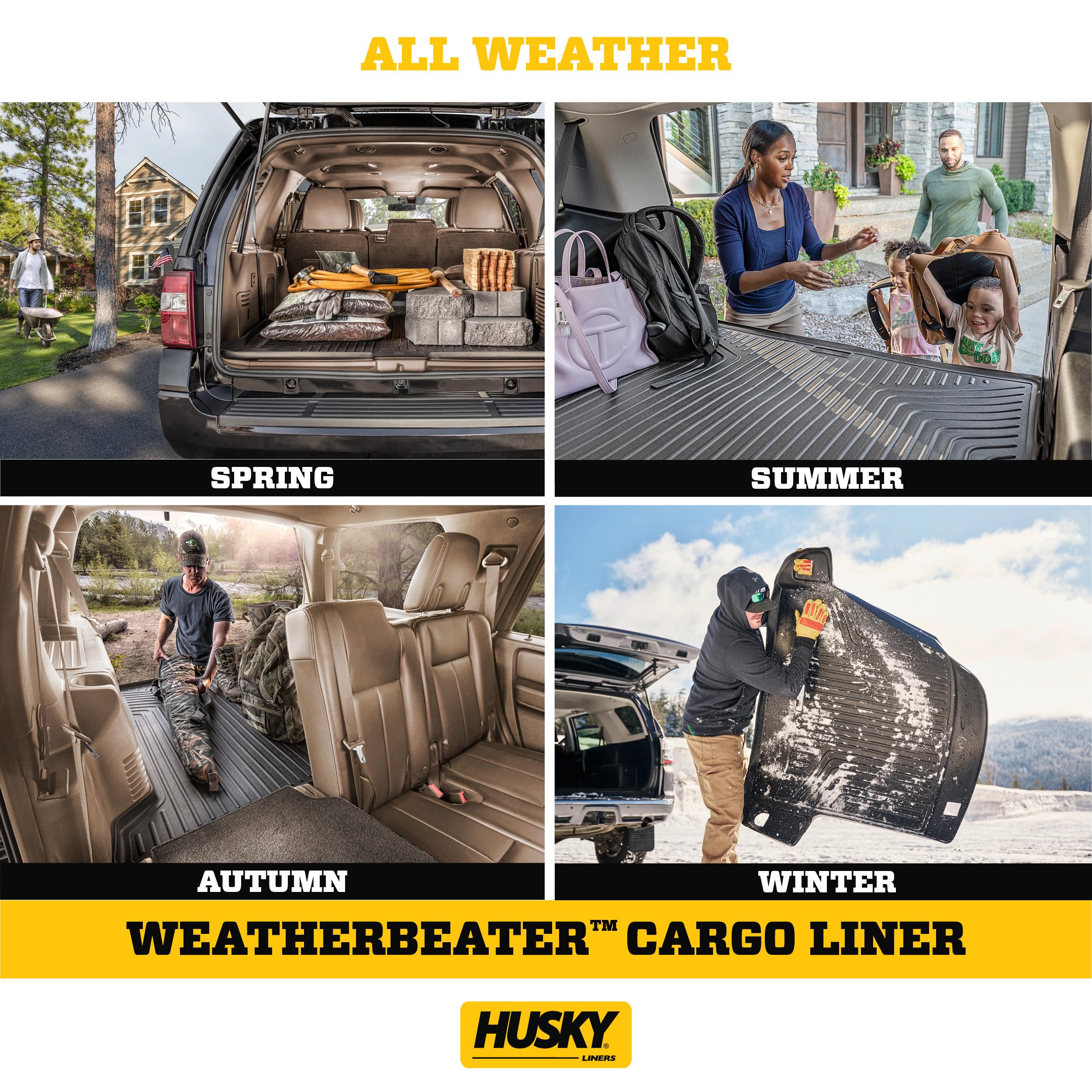 Husky Liners | Weatherbeater Series | Cargo Liner - Black | 28811 | Fits 2011-2015 Kia Sorento w/ 3rd Row Seats 1 Pcs