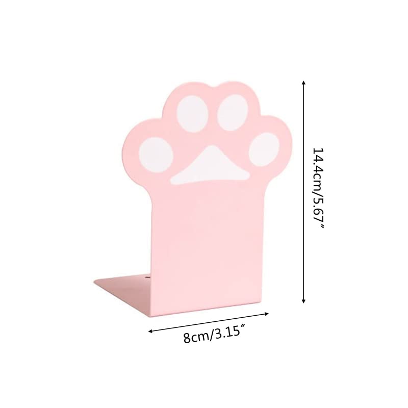 VREF Sujetalibros, Sujetalibros, 2PCS Cute Paw Book Stand Holder Shelf Desktop Bookends for Kid Child Student 5.67x4.06 inches Sujetalibros para estanterías