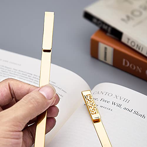 Book Mark Metal Graduation Bookmarks Art Reading Creative 2 Pcs Page Holder for Students Golden Teachers Supplies for Gifts Bookmarks for Book Lovers(Gold)