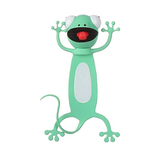 Cute Bookmark 3D Cartoon Book Marker 2Pcs Set - Frog + Wolf Animal PVC Material Funny Bookmark Student Gifts (Frog + Wolf)