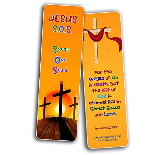 Christian Gospel Bookmarks for Kids (12 Pack) - Collection of Inspirational Bible Verses for Kids - Church Memory Verse Sunday School Rewards - Christian Stocking Stuffers Birthday Assorted Bulk Pack