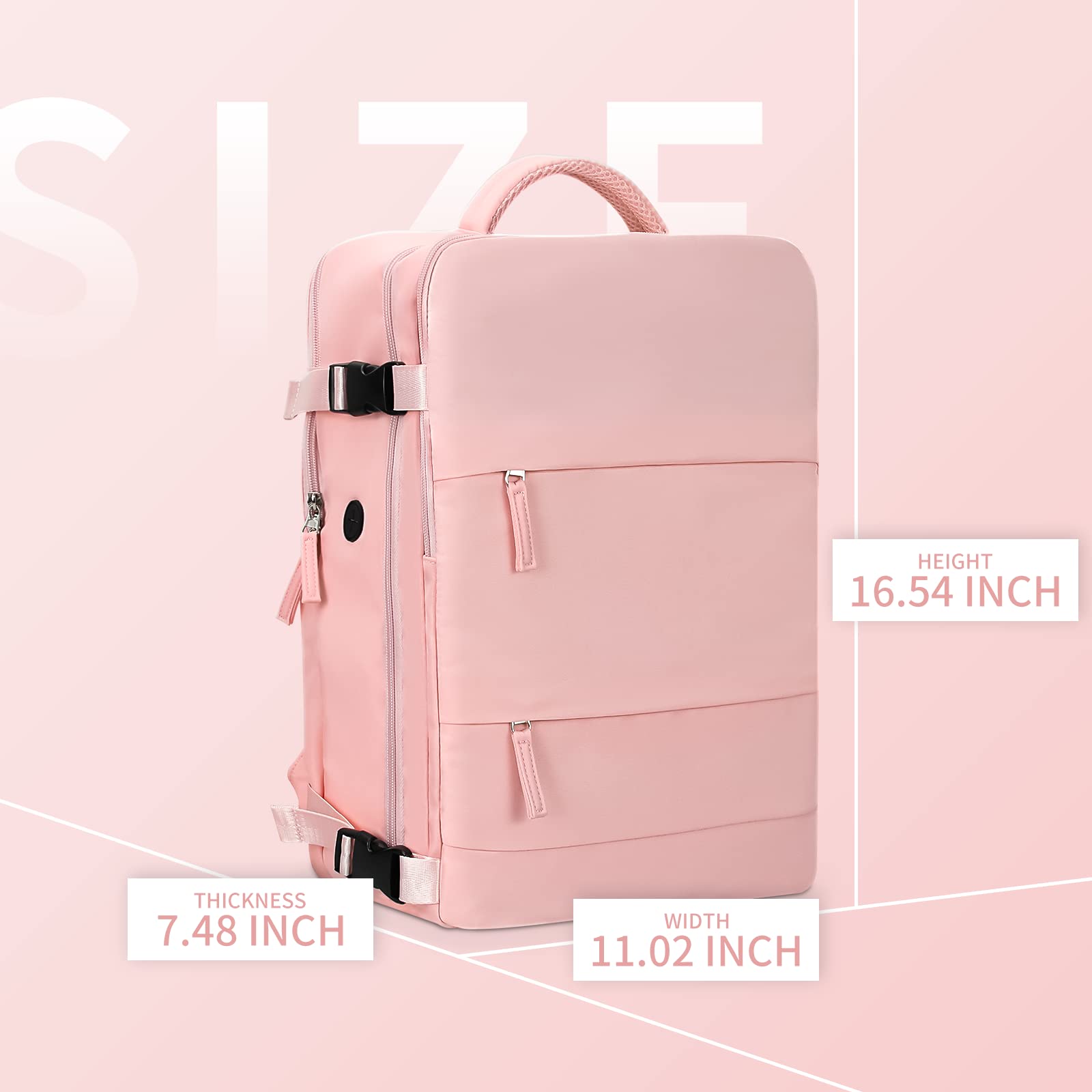 Travel Backpack for Weekend Trip, Travel Backpack for Women with Wet Compartment for skincare and makeup amenities, Large Backpack with Shoe Compartment for Airline Approved
