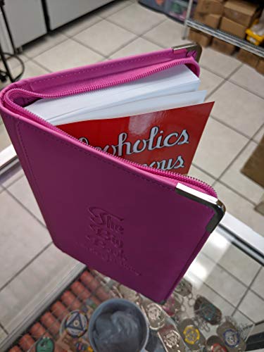 First Edition Softcover Reprint AA Big Book w/Pink Bookcover for Alcoholics Anonymous. You Get The Both AA Big Book 1st Edition Reprint and Pink Zip Up Bookcover.