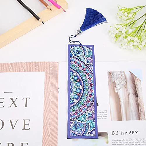 Generic 2 Pieces Diamond Painting Kits Bookmarks with Tassel Jesus Cross Christian DIY Leather Bookmark Art Craft 5D Special Shaped Crystal Paint by Numbers for Adults Kids Students Gift 6x21cm