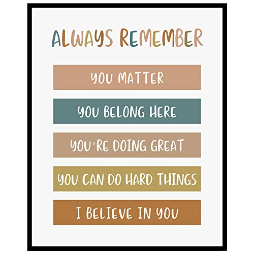 Always Remember, You Matter, Boho Classroom Decor, Motivational Poster, Welcome To Classroom Sign, Affirmation Wall Art, Playroom Decor, Child Art, 8x10 inch - UNFRAMED