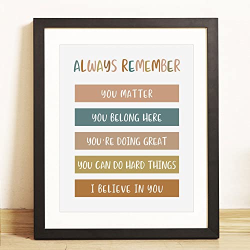Always Remember, You Matter, Boho Classroom Decor, Motivational Poster, Welcome To Classroom Sign, Affirmation Wall Art, Playroom Decor, Child Art, 8x10 inch - UNFRAMED