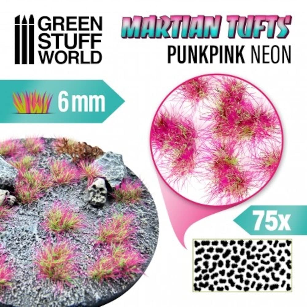 Green Stuff World Martian Tufts for Models and Miniatures – Punkpink Neon 6mm 10681