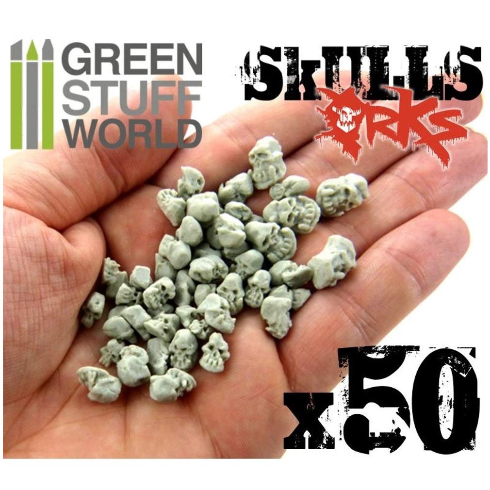 Green Stuff World for Models and Miniatures 21 Resin Ork Skulls 1387