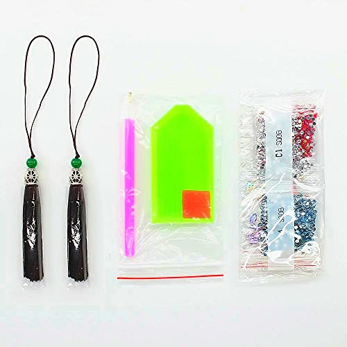Generic 2 Pieces Diamond Painting Kits Bookmarks with Tassel Jesus Cross Christian DIY Leather Bookmark Art Craft 5D Special Shaped Crystal Paint by Numbers for Adults Kids Students Gift 6x21cm