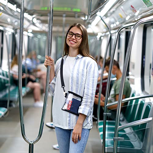 Clear Bag Stadium Approved, 2 pk Plastic Crossbody Tote Bag for Concerts, Transparent Purse with Pocket, Shoulder Strap