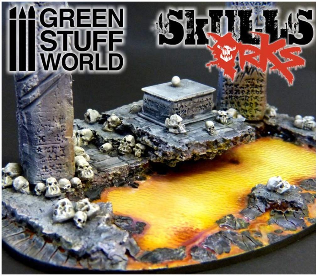 Green Stuff World for Models and Miniatures 21 Resin Ork Skulls 1387