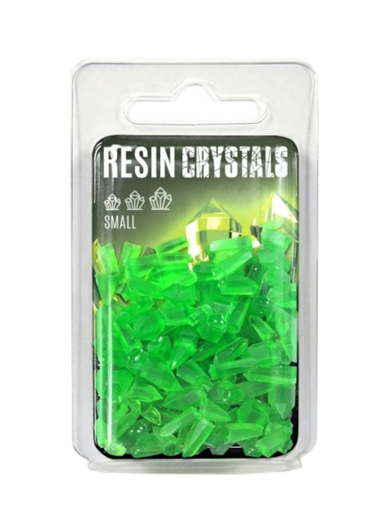 Greenstuff World GSWD-1283 Clear Resin Crystal Green Small Size 100 Pieces Diorama Material