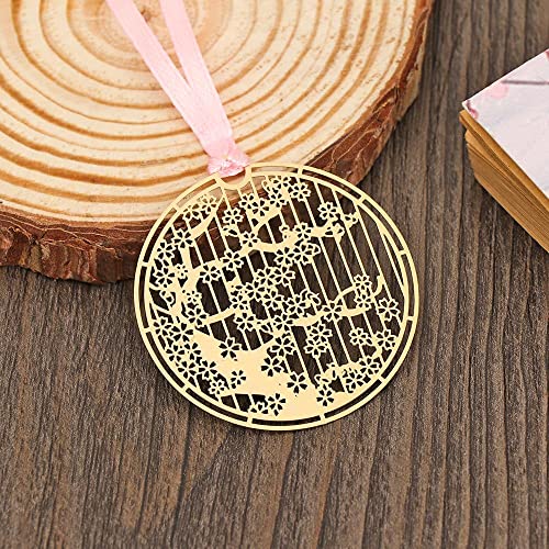 maxgoods Metal Bookmark Cute Tassel Apricot Rose Gold Book Holder Leaf(5)