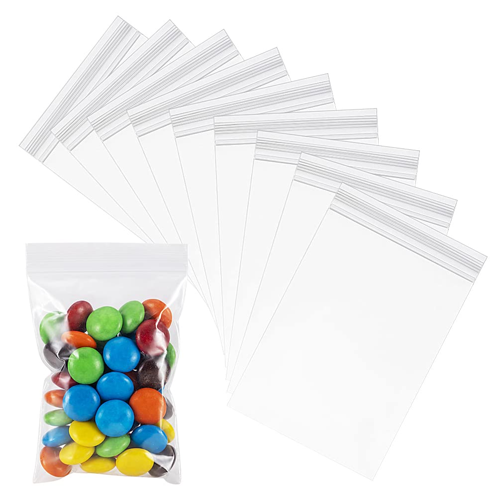 Small Clear Plastic Zip Lock Jewelry Bags 2 Mil 300pcs, 2 x 3 inch Resealable Ziplock Storage Baggies for Travel Earring Beads Daily Pills