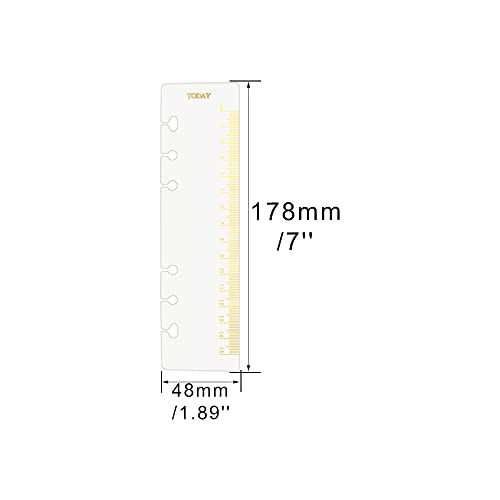 10pcs A6 Binder Dividers Ruler Gold Stamping 15cm Scale 6 Holes Gilding PP Bookmark Ruler for Loose Leaf 6 Rings Binder Notebook Accessories Planner Snap in Bookmark Divider Measuring Rulers Set