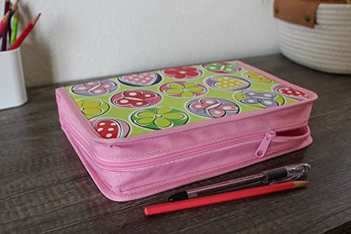 Butterflies and Blossoms Bible Cover for Girls, Zippered, with Handle, Multi Color, Medium