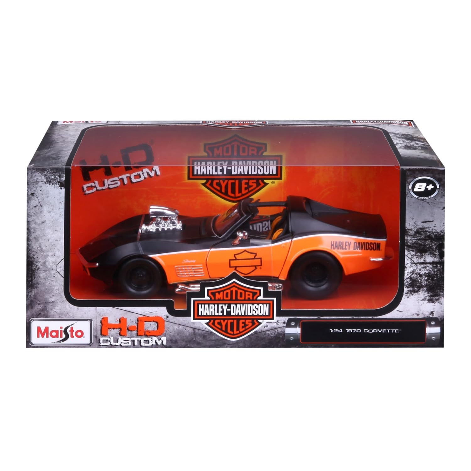 Maisto Harley-Davidson 1970 Chevy Corvette Diecast Vehicle (1:25 Scale)