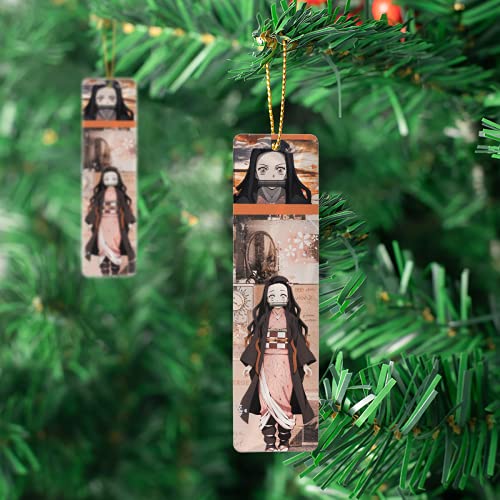 Bookmarks Ruler Metal Nezuko Bookography Collage Measure Tassels Bookworm for Bookmark Reading Bibliophile Christmas Ornament Gift Markers Book