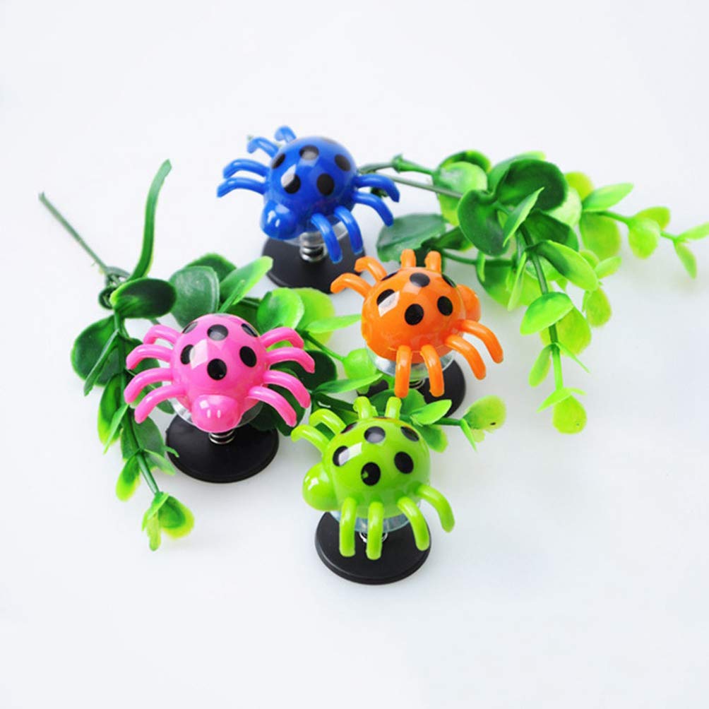Bounce Spiders Colorful Plastic Funny Activities Bouncing Toys Spider Launcher Jumping Spiders Toy Insect Party 10pcs (Random Color)