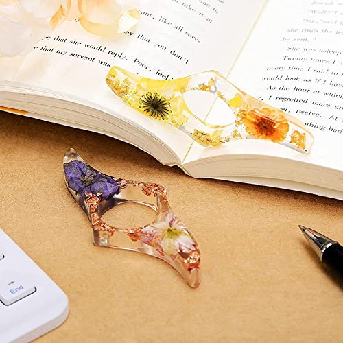 Book Page Holder Dried Flower Resin Thumb Book Holder Book Opener Bookmarks Book Reading Accessories for Teachers Bookworm Book Lovers
