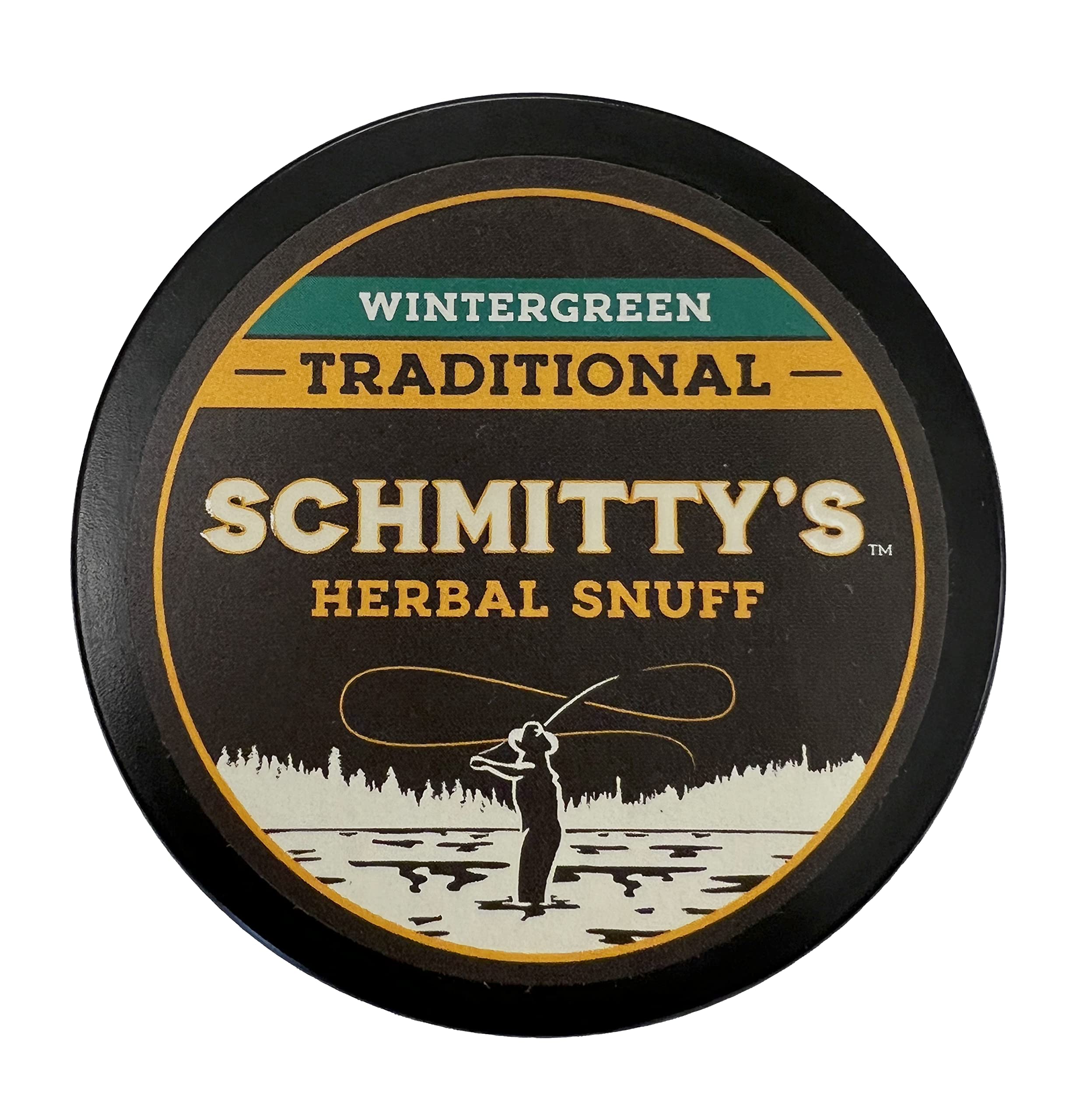 Schmitty's Herbal Snuff Wintergreen 1 Can with DC Crafts Nation Skin Can Cover -Black