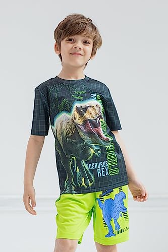 Jurassic World Jurassic Park T-Rex Toddler Boys T-Shirt and Shorts Outfit Set Black/Green 3T