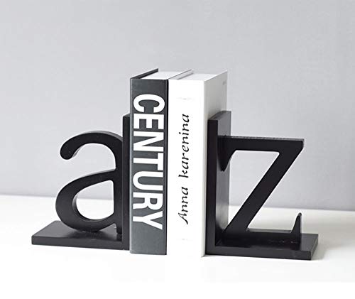 FUYU 1 Pair Creative Letter Wood Bookend Book Stand Home Decoration