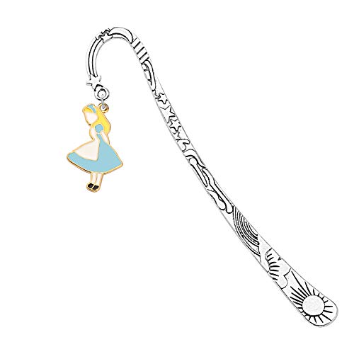 SERIAA Metal Bookmarks for Books Alice Pendant Book Mark Alice in Inspired Gifts (Blue Alice Bookmark)