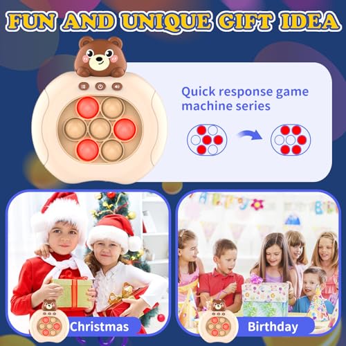 Fast Push Pop Pro Light Up Fidget Bubble Game Controller, Puzzle Pop Pro Game Fidget Toys Adults Handheld Bubble Pop Fidget Game Console Anti-Anxiety Autism Decompression Electronic Travel Game Toy
