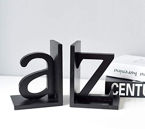 FUYU 1 Pair Creative Letter Wood Bookend Book Stand Home Decoration