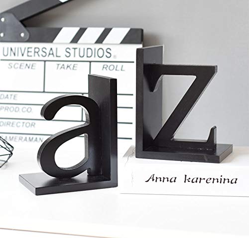 FUYU 1 Pair Creative Letter Wood Bookend Book Stand Home Decoration