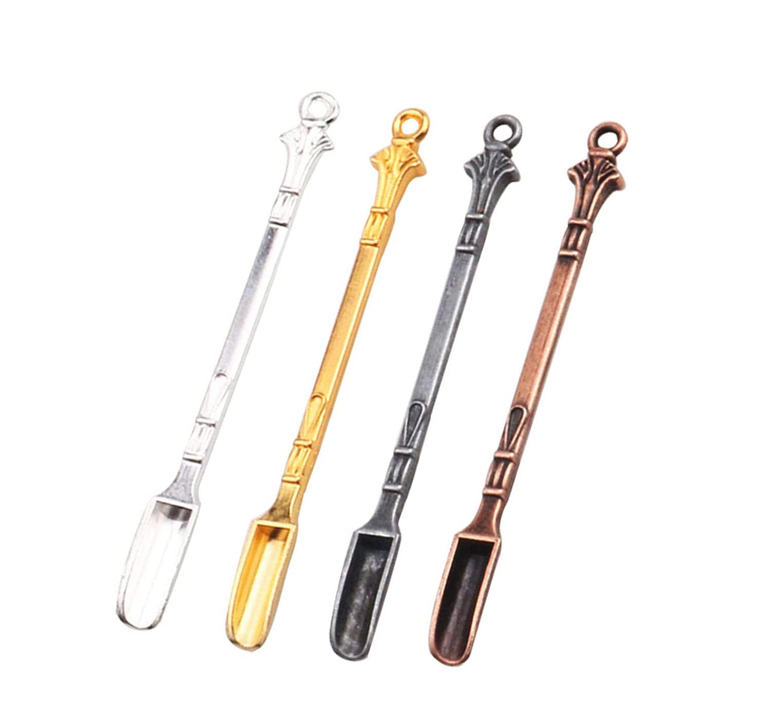 4Pcs Mini Snuff Spoon,Mini Shovel,Metal Scoop Shovel Medicine Spoon(Multicolor)