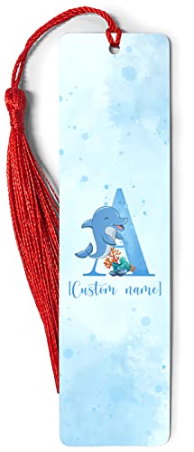 GOLEEX Personalized Initial Bookmark Dolphin Magnetic Bookmarks Customized Name Letter Page Markers Cute Reading Gifts for Book Lovers Students Women Teens Adults at Christmas