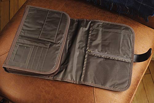 Proverbs 3:5 Tri-fold Bible Cover for Women, Bible Study Organizer, Velcro Closure, Nylon, Pink/Brown, Large